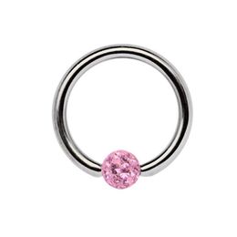 Adelia&acute;s ADELIA ́S Damen Dehnschnecke "Piercing Ohrpiercing", rosa, Titan, Piercings, Titan Piercing Ring mit Ferido Epoxy Kugel