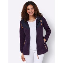 Casual Looks Damen Fleecejacke, bunt, Gr. 40, gemustert, mehrfarbig, meliert, 100% Polyester, Webware:100% Polyester, Jacken