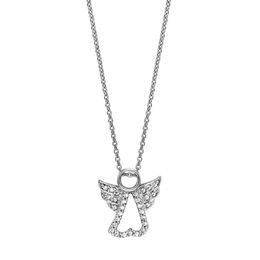 JULIE JULSEN Damen Kette mit Anh&auml;nger "925/- Sterling Silber rhodiniert mit Anh&auml;nger Engel", 42cm, Silber 925 (Sterlingsilber), L: 42, wei&szlig;, Silber