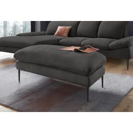 Hocker W.Schillig, B:106cm H:45cm T:71cm, grau, Chenille-Flachgewebe R66 (85% Polyester, 15% Nylon);Longlife Xtra-Leder Z59: Glattleder mit modischer