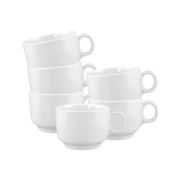 Seltmann Weiden Tasse "Kaffeetassen Sento Home 210 ml 6er Set wei&szlig;", &Oslash; 8,4cm x 6,2cm, 210ml, 6, wei&szlig;, Trinkgef&auml;&szlig;e, Sp&uuml;lmaschinengeeignet,