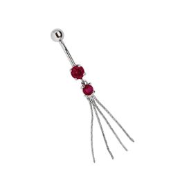 Adelia&acute;s ADELIA ́S Damen Bauchnabelpiercing "Piercing Piercing Bauchnabelpiercing", pink, Titan, Piercings, Titan Banane pink Doppelsteinh&auml;nger mit 4