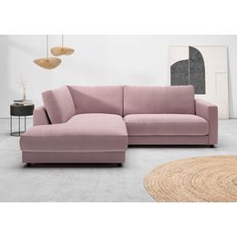 Ecksofa Home Affaire, B:252cm H:85cm T:224cmrosewood, 100% Polyester, Wohnzimmer, Sofas, "Ecksofa Jiro, L-Form, gro&szlig;e Sitztiefe, Breite 252 cm", lose