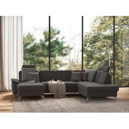 Sit & More Wohnlandschaft SIT & MORE, B:340cm H:89cm T:228cm, grau, Sofas, "Padua U-Form", inklusive Sitztiefenverstellung, Armteilfunktion und Federkern