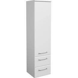 Midischrank SAPHIR, B:35cm H:136,1cm T:33cm, wei&szlig;, Badezimmer, Schr&auml;nke, "Quickset Badschrank 35 cm breit, 1 T&uuml;r, 2 Schubladen, 2 Einlegeb&ouml;den",