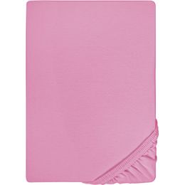 Spannbettlaken Biberna, pink, Jersey, Obermaterial: 100% Baumwolle, Bettlaken, "Marc in Gr. 70x140 cm f&uuml;r Kinder", aus Baumwolle, f&uuml;r Matratzen bis