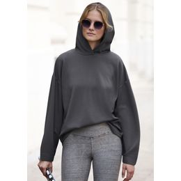 Damen Kapuzenpullover, Copenhagen Studios, Gr. 36, grau, Sweatware, Obermaterial: 54% Modal, 40% Polyester, 6% Elasthan, unifarben, Pullover, extra