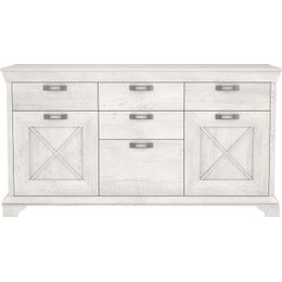 Sideboard FORTE, B:177,7cm H:96,2cm T:48,2cm, wei&szlig;, Dekorfolie, Wohnzimmer, Sideboards, "Kashmir", Breite 177 cm