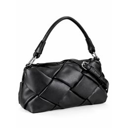 Damen Schultertasche "Giorgia", Collezione Alessandro, schwarz, Polyurethan (PU), Taschen, Elegante Flechttasche mit Trageriemen