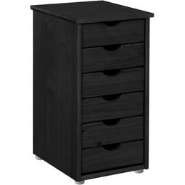 Kommode OTTO HOME, B:39cm H:66cm T:34cm, schwarz, Schlafzimmer, Sideboards, "Gava", aus massivem Kiefernholz, mit Stauraumm&ouml;glichkeiten, Breite 39 cm