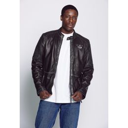 Mustang Herren Lederjacke "3102050", schwarz, Gr. S, Obermaterial: 100% Lammleder. Innenfutter: 100% Polyester. F&uuml;tterung: 100% Polyester.