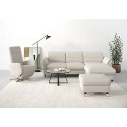 Sit & More Ecksofa SIT & MORE, B:251cm H:85cm T:161cm, beige, Wohnzimmer, Sofas, "Grenoble L-Form mit Federkern", wahlweise mit Bettfunktion, Bettkasten, Arm-
