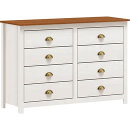 Schubkastenkommode Home Affaire, B:125cm H:85cm T:41cm, braun, Massivholz, Sideboards, "Salgen", im Landhaus-Stil