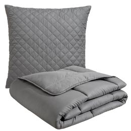 Microfaserbettdecke + Microfaserkissen OTTO HOME, grau, Bezug: 100% Polyester. F&uuml;llung: 100% Polyester, Bettwaren-Sets, "Clarra Spar Set, Decke +