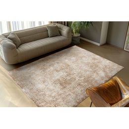Teppich Kayoom, B:240cm H:13mm L:300cm, braun, Polyester, Wohnzimmer, Teppiche, "Amora 263", Kurzflor, Vintage, Hoch Tief Struktur, Wohnzimmer