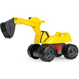 LENA Kinder Spielzeug-Aufsitzbagger "Giga Trucks Pro X", gelb, Kunststoff, B:27,5cm H:29cm T:70cm, Spielzeugfahrzeuge, Made in Europe