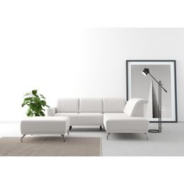 Sit & More Ecksofa SIT & MORE, B:249cm H:84cm T:205cm, silber, Wohnzimmer, Sofas, "Bailando L-Form", wahlweise mit Kopfteilverstellung und Vorziehsitz, motorisch