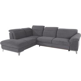 Ecksofa COTTA, B:293cm H:84cm T:232cm, grau, Chenille (90% Polyester; 10% Polyamid );Struktur (100% Polyester ), Wohnzimmer, Sofas, "Teresa L-Form",