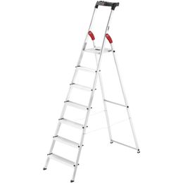 Hailo Stehleiter "L60 StandardLine", B/H/L: 53cm x 230cm x 13cm, grau, Leitern, Alu-Sicherheits-Stehleiter 7 Stufen