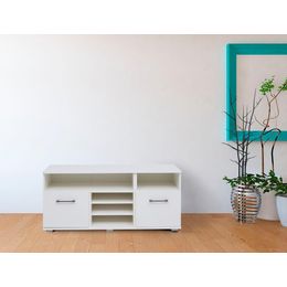 Kombikommode Priess, B:123cm H:55cm T:38cm, wei&szlig;, Holzwerkstoff, Schlafzimmer, Sideboards, "Lissabon"