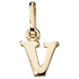 Jobo Damen Buchstabenanh&auml;nger "Anh&auml;nger Buchstabe", V, Gelbgold 333gelbgold 333, Gelbgold 333, Schmuckanh&auml;nger, 333 Gold