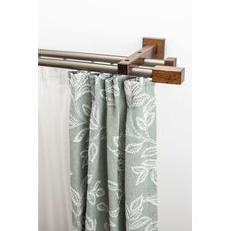 Gardinenschiene Garesa, L:170cm, braun, Gardinenstangen, "Cubus, Quader Innenlauf", Innenlauf-Vorhanggarnitur, verl&auml;ngerbar, Holz-Aluminium