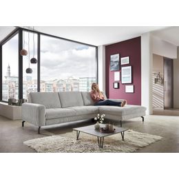 Ecksofa DIE PLANBAR, B:302cm H:87cm T:178cm, grau, 100% Polyester, Wohnzimmer, Sofas, "MP-IN20110 L-Form mit Federkern-Polsterung", optional mit