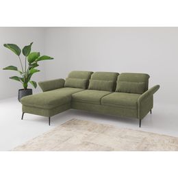 Sit & More Ecksofa SIT & MORE, B:264cm H:92cm T:198cm, gr&uuml;n, 100% Polyester, Wohnzimmer, Sofas, "Emely, inkl. Sitztiefenverstellung", wahlweise mit