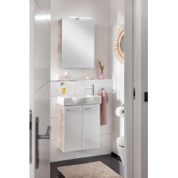 Spiegelschrank Fackelmann, B:50cm H:68cm T:15,3cm, braun, Glas, Badezimmer, Schr&auml;nke, "SBC", Aufsatzleuchte, Schalter und Steckdose, Breite 50cm,