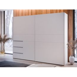 Schwebet&uuml;renschrank FORTE, B:249,1cm H:200,5cm T:61cm, wei&szlig;, Dekorfolie, Holzwerkstoff, Metall, Schr&auml;nke, Schwebet&uuml;renschrank, Stauraum, Schubk&auml;sten,