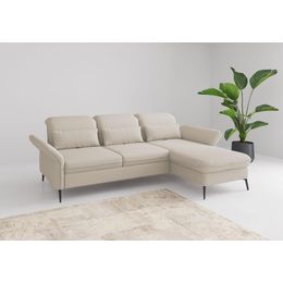 Sit & More Ecksofa SIT & MORE, B:264cm H:92cm T:198cm, beige, 95%Polyester, 5% Polyamid, Wohnzimmer, Sofas, "Emely, inkl. Sitztiefenverstellung", wahlweise mit