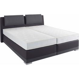 Boxspringbett Maintal, B:192cm L:212cm, schwarz, Strukturstoff-Bezug 100% Polyester;Kunstleder 100% PU;Bezug der Spiegelfl&auml;che Matratzendrell aus