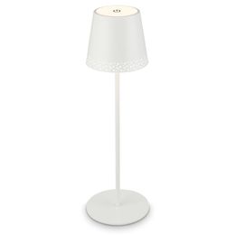 LED Tischleuchte "KIKI", 1, &Oslash; 12cm H: 38cm, 1 Stk.wei&szlig;, Briloner Leuchten, Leuchten, mit Akku, h&ouml;henverstellbar, USB-C, warmwei&szlig;, IP44, silber, 38 cm