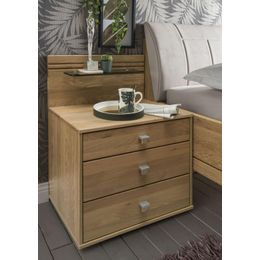 Nachtkonsole Wiemann, B:60cm H:48cm T:43cm, braun, Holz teilmassiv, Sideboards, "Kiruna, Eiche teilmassiv, Made in Germany, mit Soft-Close-Funktion",