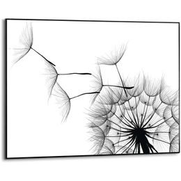 Wandbild Reinders, B:70cm H:50cm T:2cm, schwarz, MDF, Wohnzimmer, Bilder, "Slim Frame Black 50x70 Dandelion"