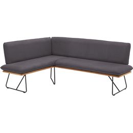 NIEHOFF SITZM&Ouml;BEL Eckbank, H:85cm T:68cm, grau, NIEHOFF SITZM&Ouml;BEL, 100% PES, Esszimmer, Sitzb&auml;nke, Spitzkissenoptik, mit umlaufender Holzleiste in Charakter-Eiche