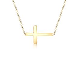Elli Damen Kette mit Anh&auml;nger "Kreuz Faith 925 Sterling Silber Kommunion", 40, ohne Stein, Silber 925 (Sterlingsilber), L: 40, gold, Silber 925