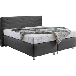 Boxspringbett, B:175cm L:210cm, grau, Westfalia Schlafkomfort, Bezug Bett: Microvelours (100% Polyester) oder Feinstruktur (100% Polyester);Bezug