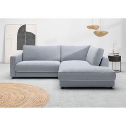 Ecksofa Home Affaire, B:252cm H:85cm T:224cmlight, blau, 85% Polyester, 15% Viskose, Wohnzimmer, Sofas, "Ecksofa Jiro, L-Form, gro&szlig;e Sitztiefe,