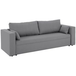 3-Sitzer Home Affaire, B:227cm H:87cm T:85cm, grau, Struktur (100% Polyester);100% Polyester Melrose;Luxus-Microfaser Nubuk (100% Polyester), Sofas,