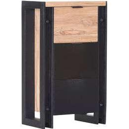 Kommode GUTMANN FACTORY, B:58cm H:98cm T:35cm, schwarz, Massivholz, Wohnzimmer, Sideboards