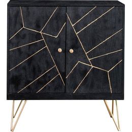 Kommode GUTMANN FACTORY, B:80cm H:87cm T:43cm, schwarz, Massivholz, Wohnzimmer, Sideboards, "Scan", mit modernen Haarnadel Beinen