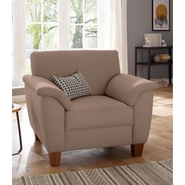 Sessel Home Affaire, B:101cm H:87cm T:88cm, beige, Struktur ( 100% Polyester);Struktur fein ( 100% Polyester);Luxus-Microfaser (100% Polyester),