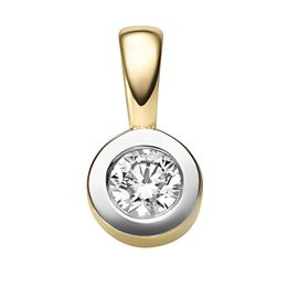 Adelia&acute;s ADELIA ́S Damen Kettenanh&auml;nger "Damen 585 Gold Anh&auml;nger mit Diamant Brillant &Oslash; 6 mm", 0,2 VVS = sehr sehr kleine Einschl&uuml;sse, Diamanten Gelbgold 585