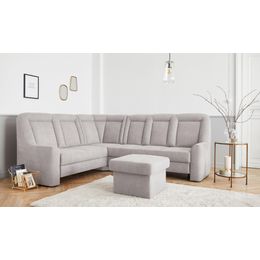 Sit & More Ecksofa SIT & MORE, B:257cm H:107cm T:217cm, silber, 98% Polyester 2% Polyamid, Wohnzimmer, Sofas, "Melissa L-Form", klassisches Polsterprogramm,