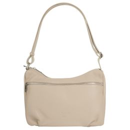 Samantha Look Damen Shopper, beige, Leder, leicht gl&auml;nzend, unifarben, Taschen, echt Leder, Made in Italy