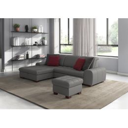 Sit & More Ecksofa SIT & MORE, B:275cm H:82cm T:173cm, grau, Luxus-Microfaser ALTARA NUBUCK (100% Polyester);Soft clean (98% Polyester, 2% Polyamid);Struktur