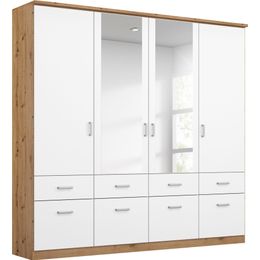 Kleiderschrank Rauch, B:181cm H:199cm T:58cm, wei&szlig;, Holzwerkstoff, Kinderzimmer, Schr&auml;nke, "Kleiderschrank Schrank Garderobe deckenhoher Schrank