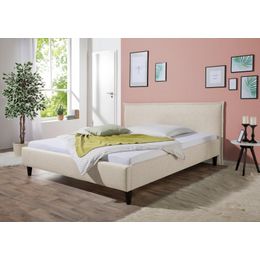 Polsterbett Maintal, B:216cm H:101cm L:211cm, beige, Betten, "Gustine", Bettseiten zerlegt, ohne Bettkasten