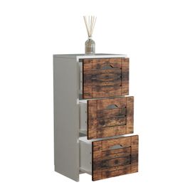 Midischrank Vcm, B:28cm T:28cm, braun, Obermaterial: 100% Holz Wood., Badezimmer, Schr&auml;nke, "Midischrank Schubladen Flonali 76 x 38 x 28 cm"